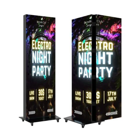 Double-Sided Poster LED Display | Portable & Quick Setup